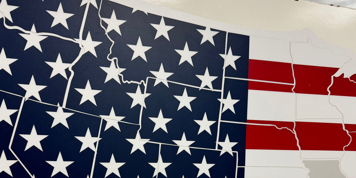 Sticker Travel Map - U.S. Flag – GlampJoy